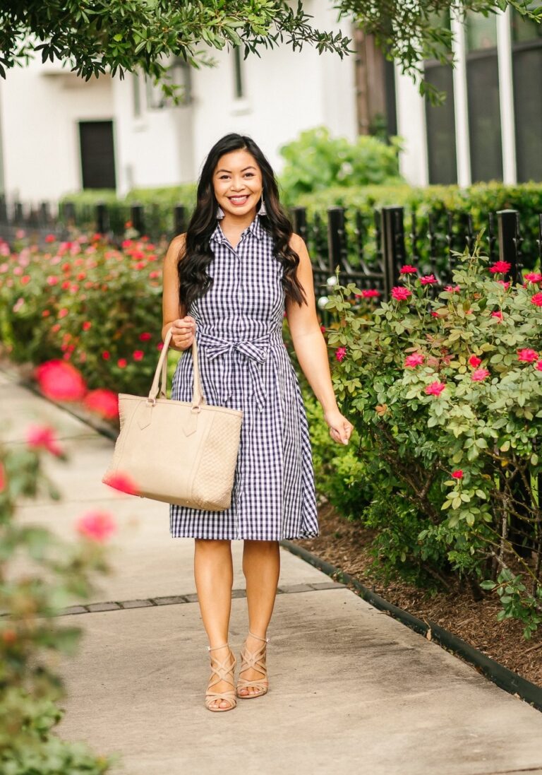Gingham Tie Waist Dress - Roselyn Weaver
