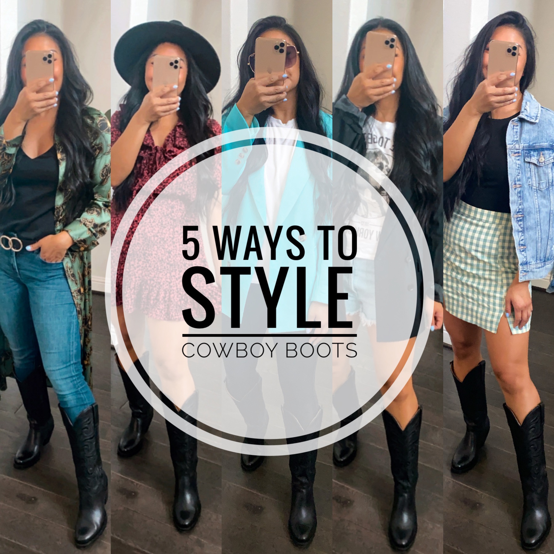 5 ways To Wear Cowboy Boots - Roselyn Weaver